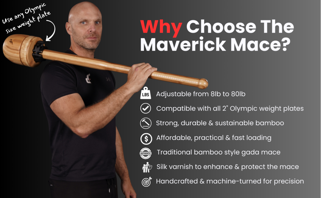 Maverick Mace - Adjustable Mace - Bamboo Gada Macebell
