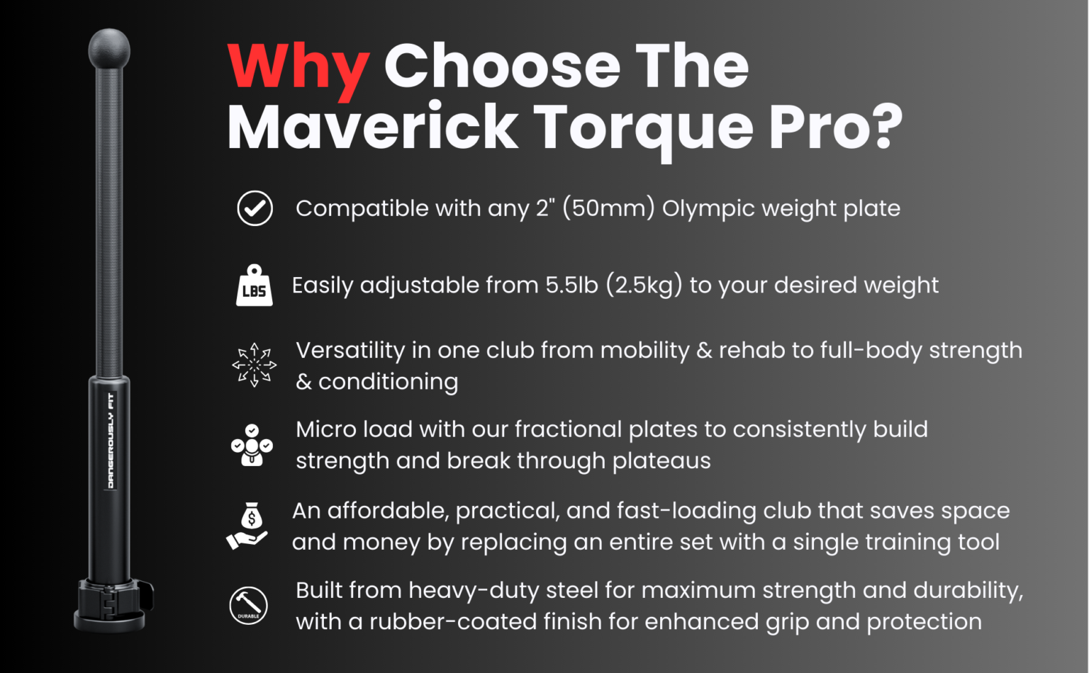 Maverick Torque Pro - Adjustable Bulava Club - Short Mace